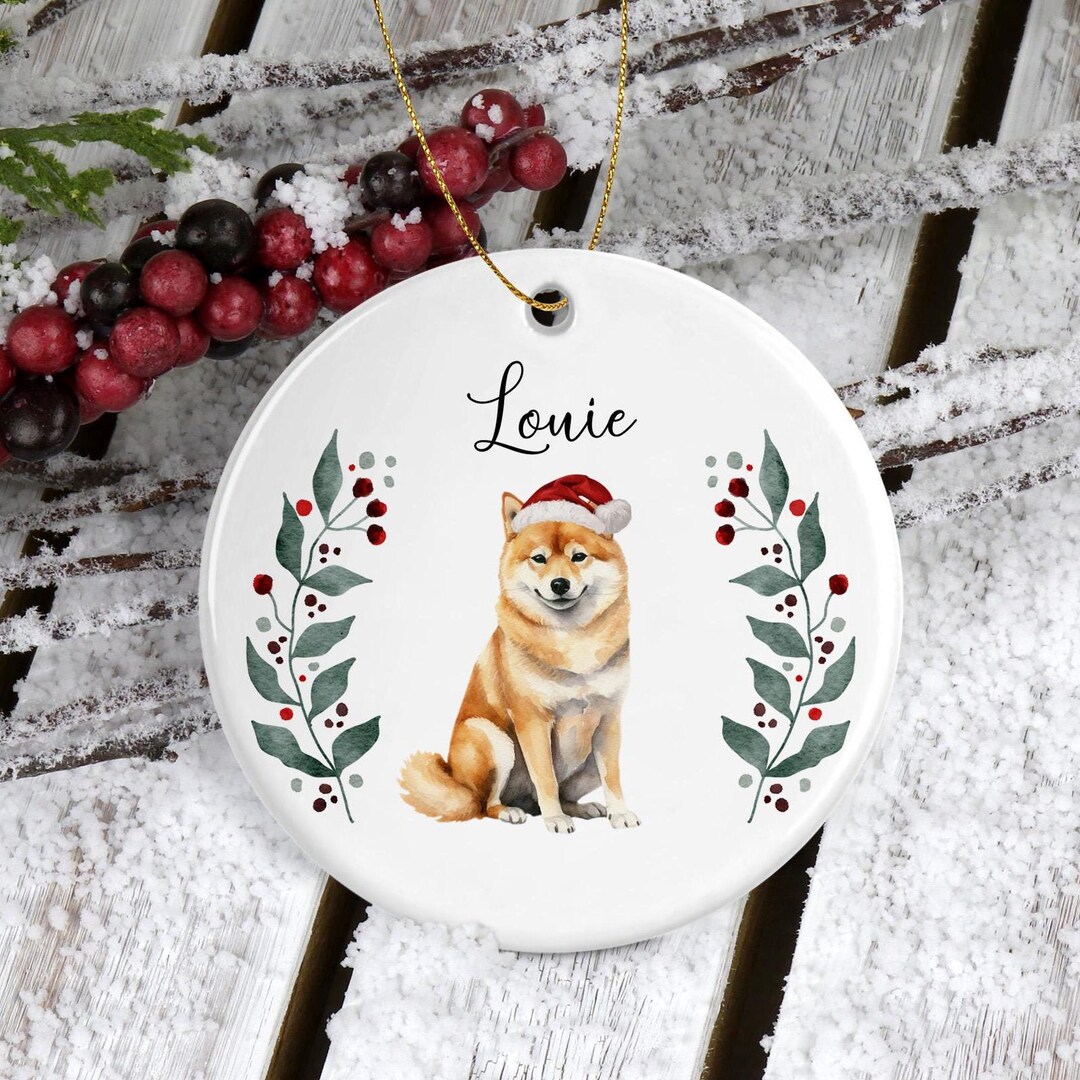Shiba Inu Personalized Dog Christmas Ornament, Pet Memorial Ornament ...