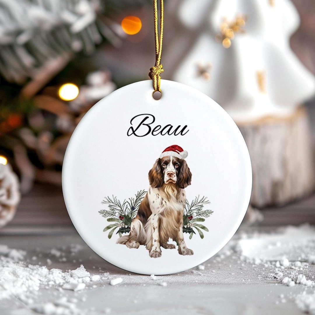 English Springer Spaniel Personalized Dog Christmas Ornament, Pet ...