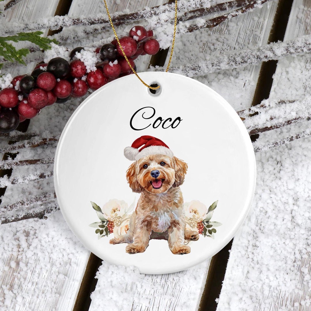 Cockapoo Personalized Dog Christmas Ornament, Pet Memorial Ornament ...