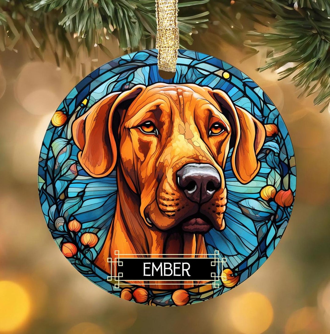 Personalized Rhodesian Ridgeback Dog Mosaic Christmas Ornament, Custom ...