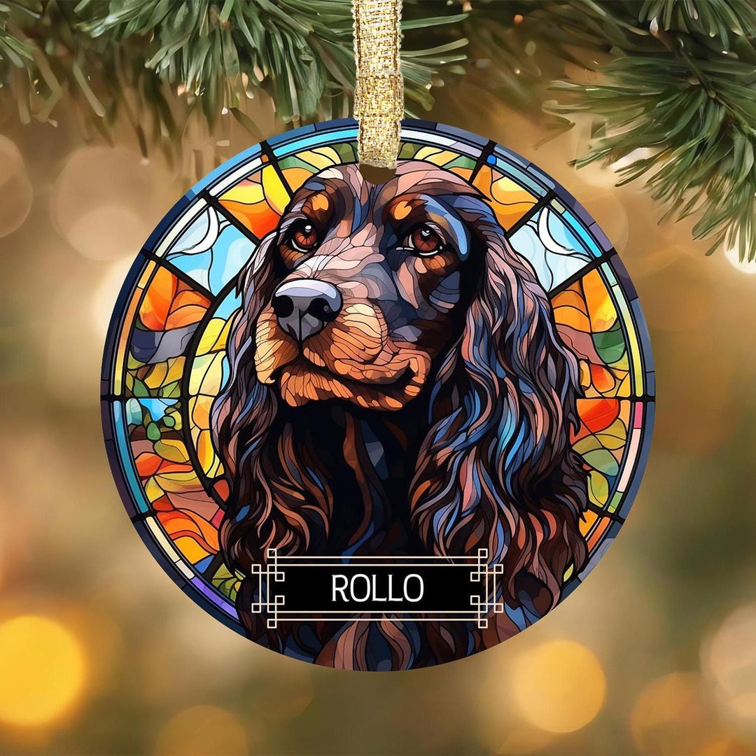 Personalized Field Spaniel Mosaic Christmas Ornament, Custom Field ...