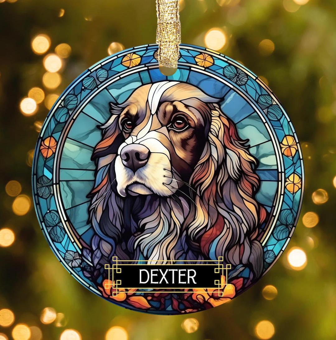 Personalized English Cocker Spaniel Dog Mosaic Christmas Ornament ...