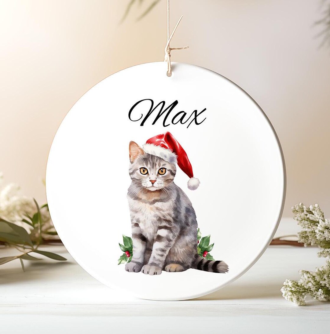 Personalized Australian Mist Cat Christmas Ornament, Custom Cat ...