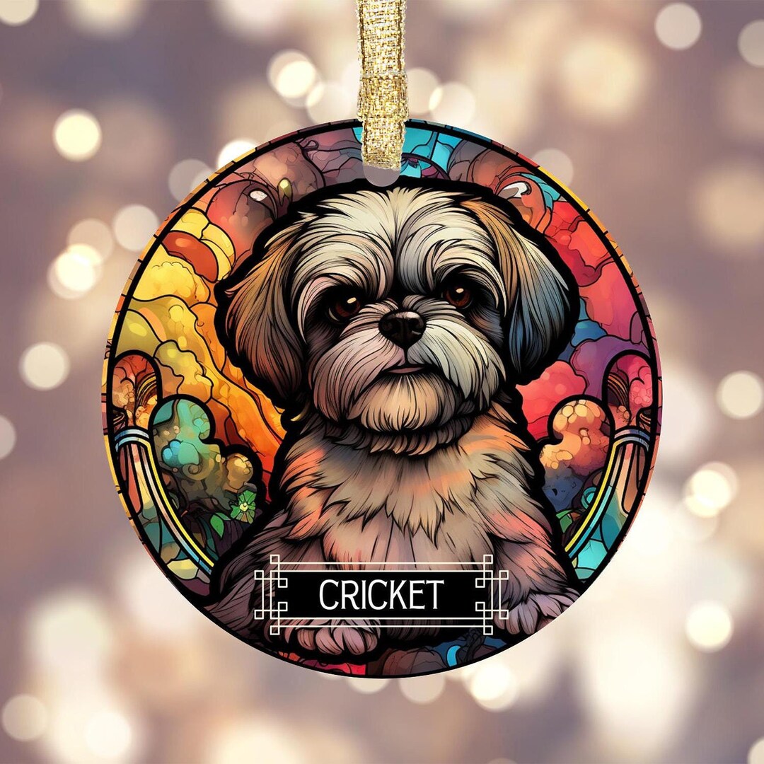Personalized Shih Tzu Dog Mosaic Christmas Ornament, Custom Shih Tzu ...