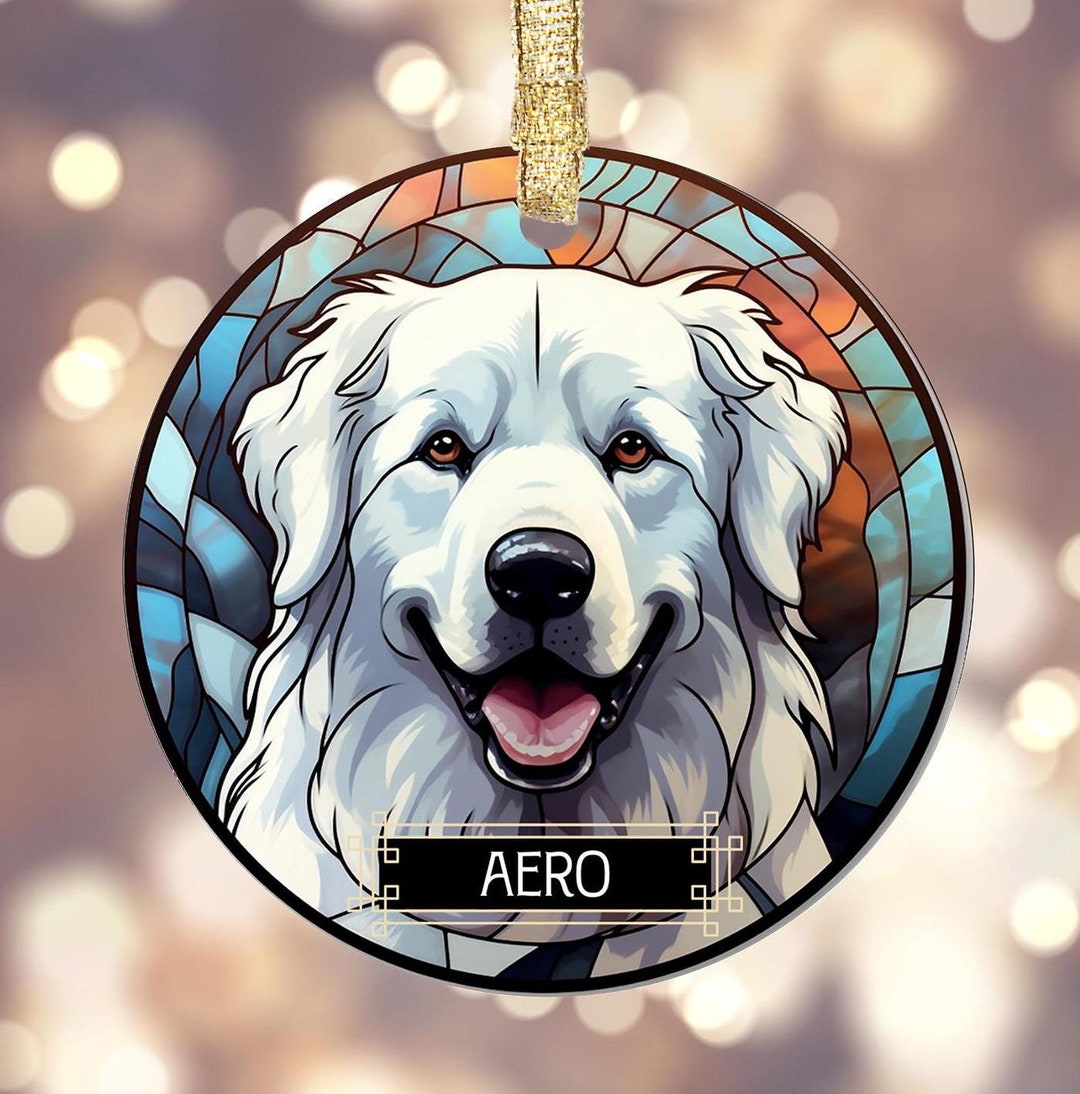Personalized Great Pyrenees Dog Mosaic Christmas Ornament, Custom Great ...