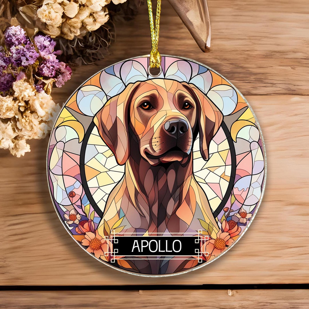 Personalized Yellow Labrador Retriever Dog Mosaic Christmas Ornament ...