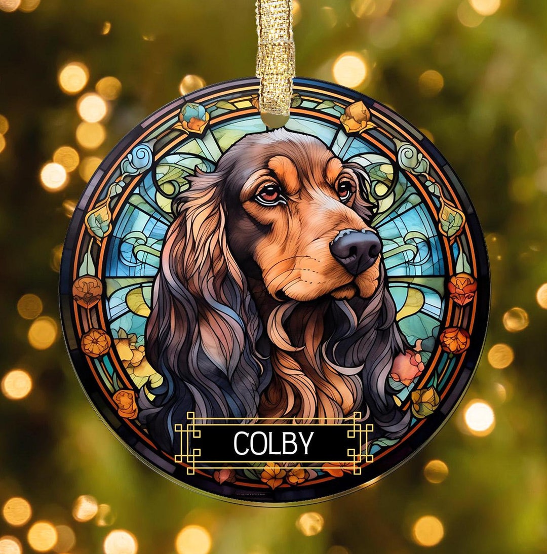 Personalized English Cocker Spaniel Dog Mosaic Christmas Ornament ...