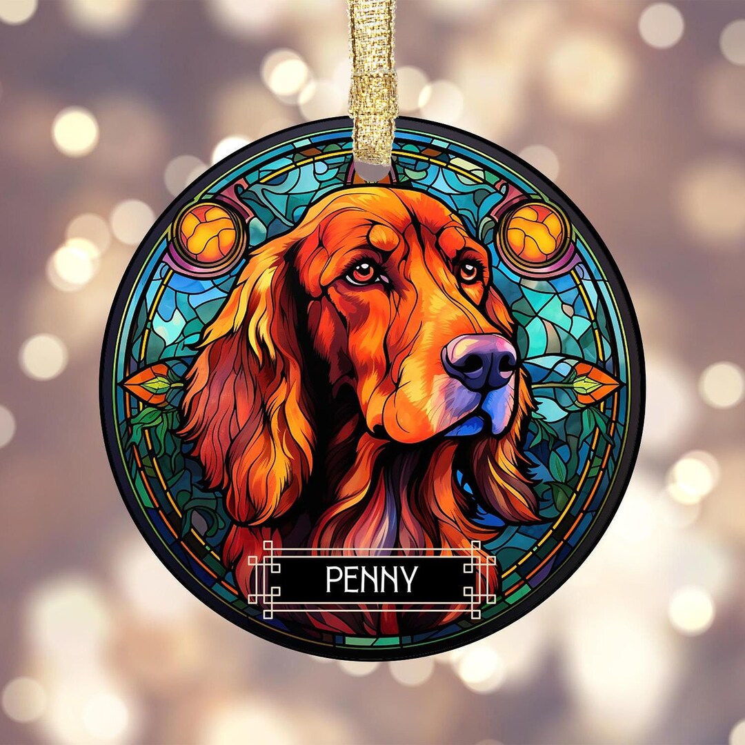 Personalized Irish Setter Mosaic Christmas Ornament, Custom Irish ...
