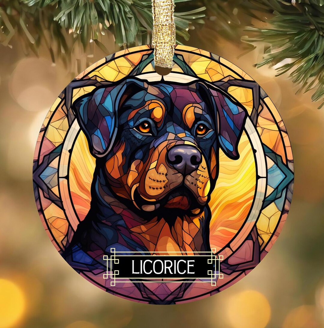 Personalized Rottweiler Dog Mosaic Christmas Ornament, Custom ...