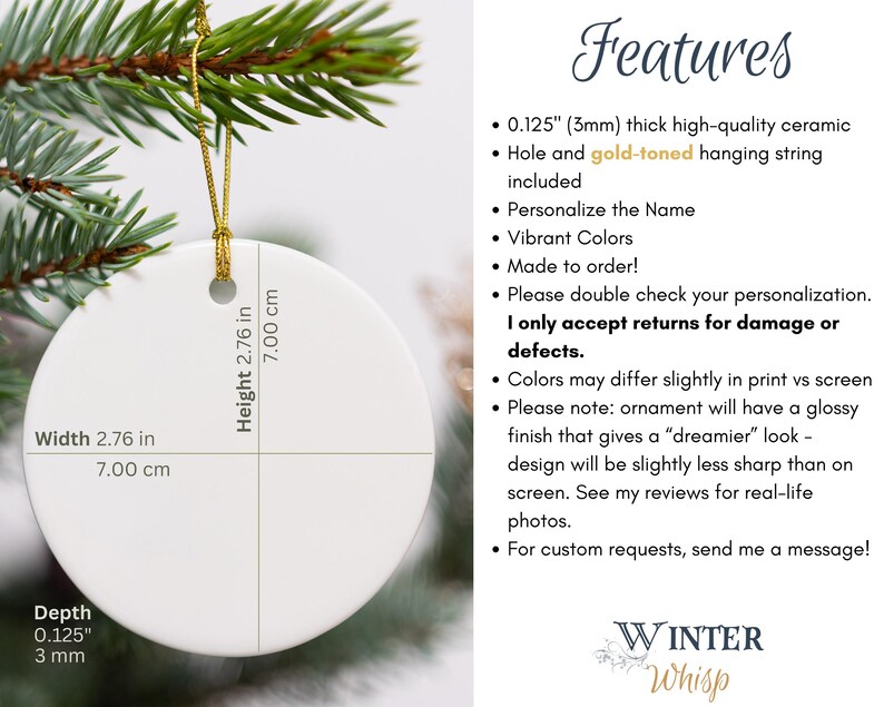 Personalized Napoleon Cat Christmas Ornament, Custom Cat Ornament, Cat ...