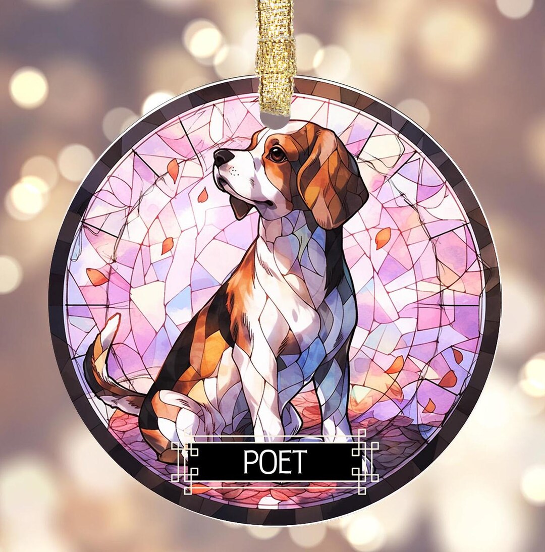 Personalized Beagle Dog Mosaic Christmas Ornament, Custom Beagle ...