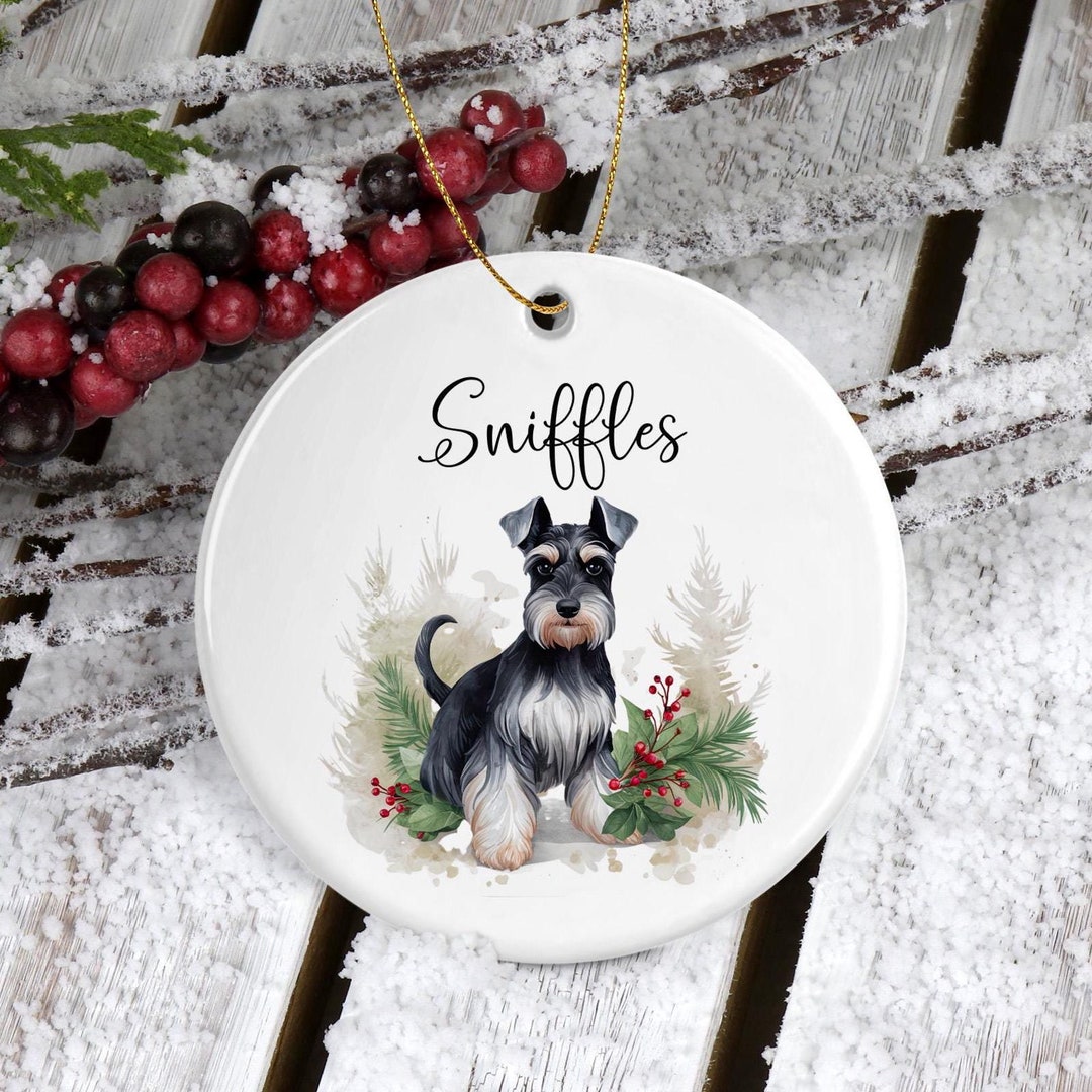 Miniature Schnauzer Dog Personalized Dog Christmas Ornament, Pet ...