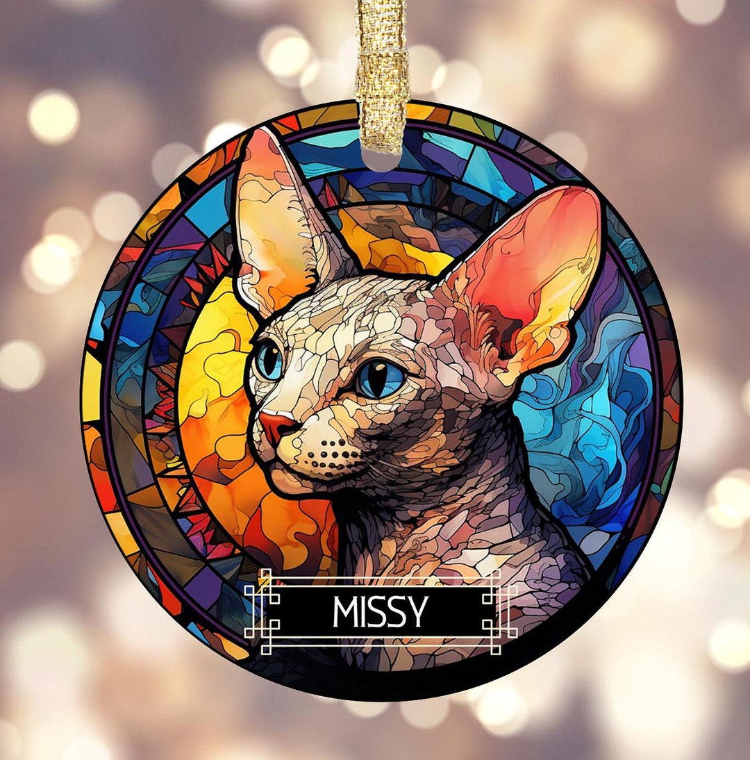 Personalized Cornish Rex Cat Mosaic Christmas Ornament, Custom Cat ...