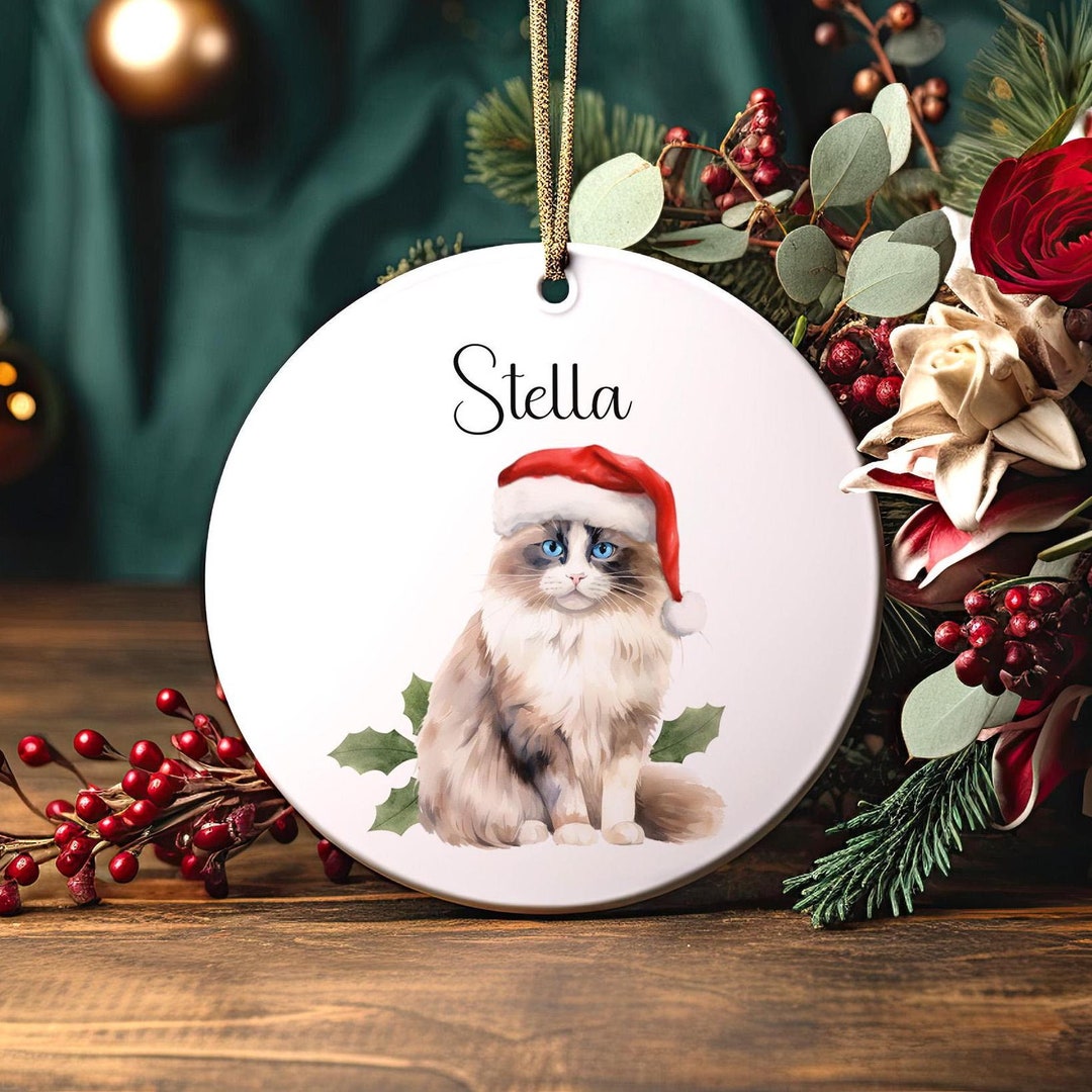 Personalized Ragdoll Cat Christmas Ornament, Custom Cat Ornament, Cat ...