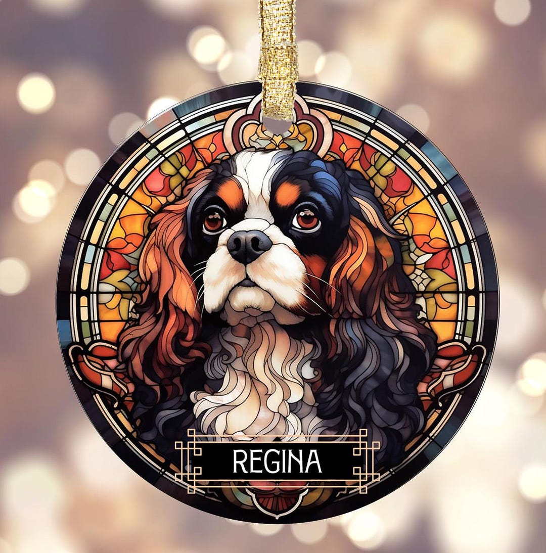 Personalized Cavalier King Charles Spaniel Dog Mosaic Christmas ...