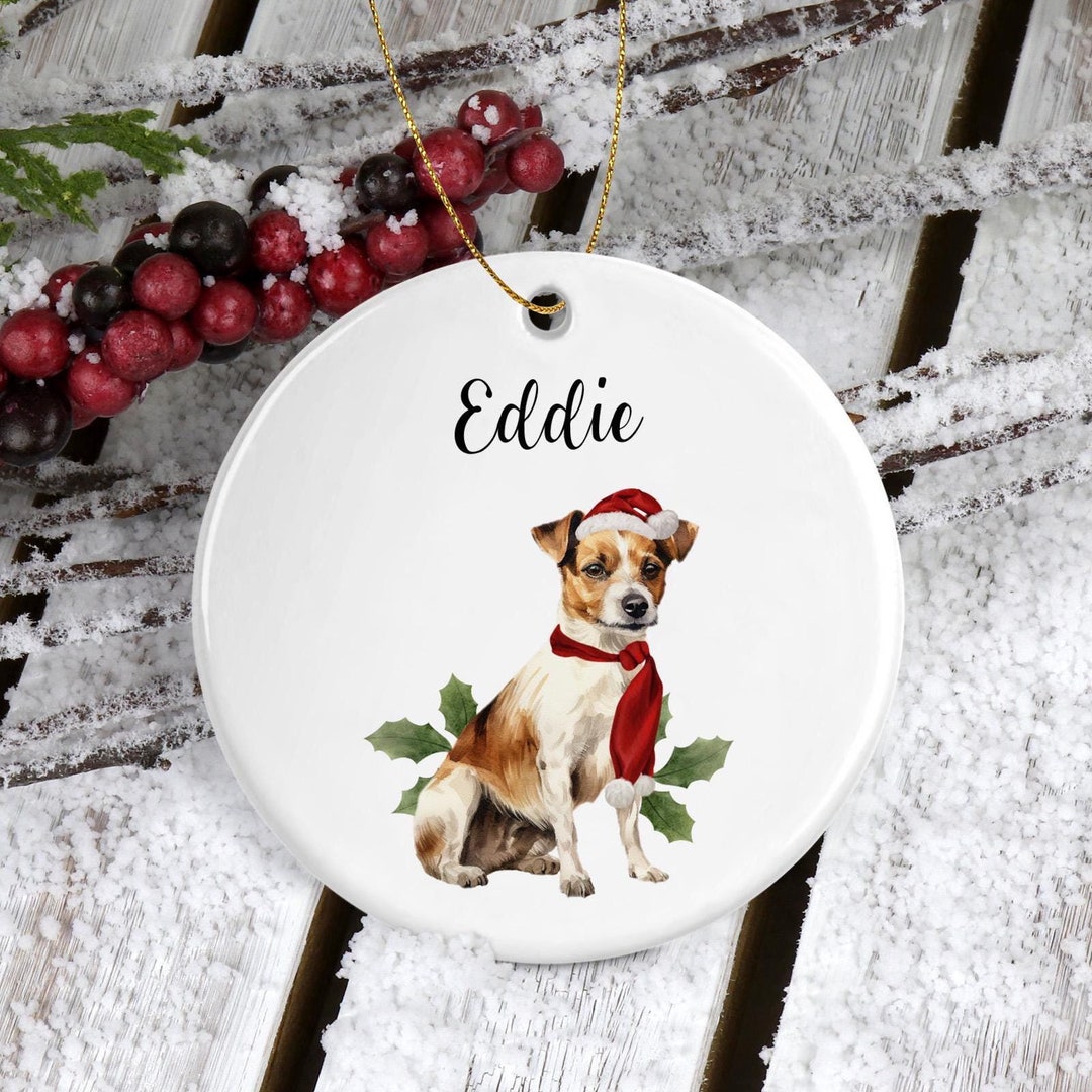 Jack Russell Terrier Personalized Dog Christmas Ornament, Pet Memorial ...