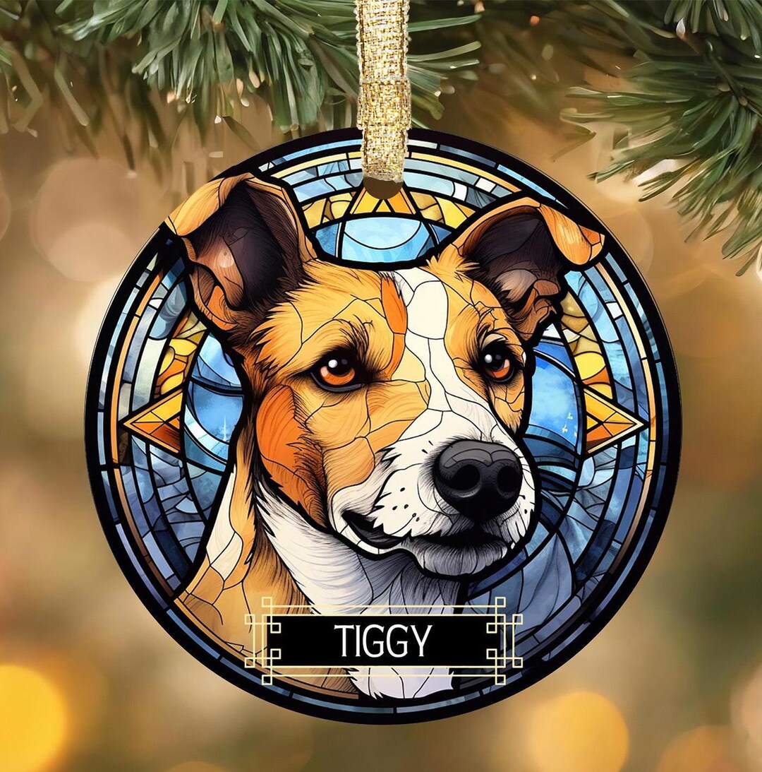 Personalized Jack Russell Terrier Mosaic Christmas Ornament, Custom ...