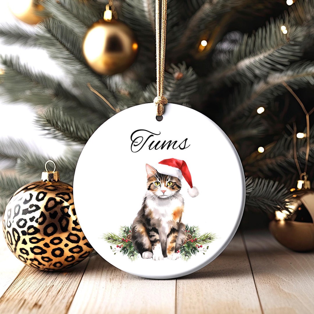 Personalized Manx Cat Christmas Ornament, Custom Cat Ornament, Cat Art ...