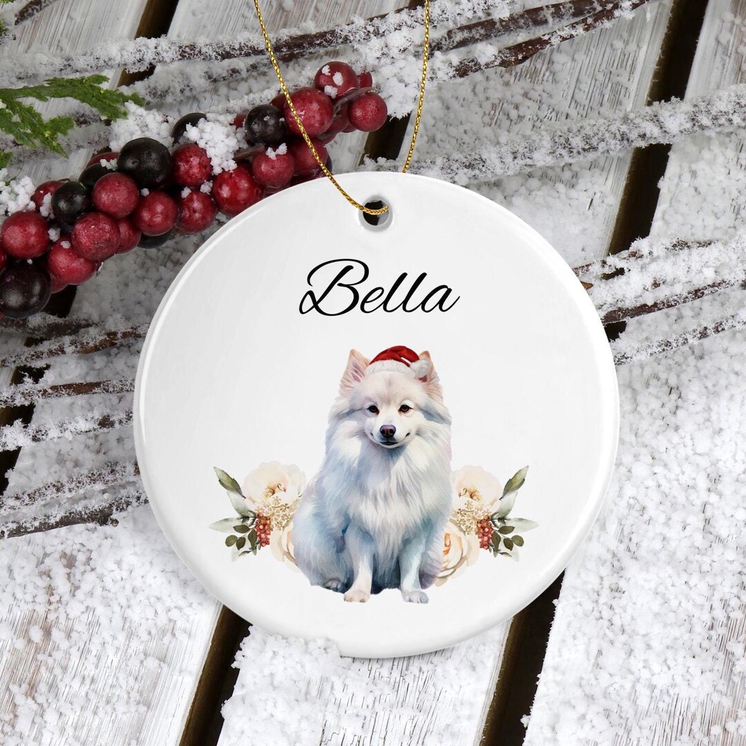 Eskimo Dog Personalized Dog Christmas Ornament, Pet Memorial Ornament ...