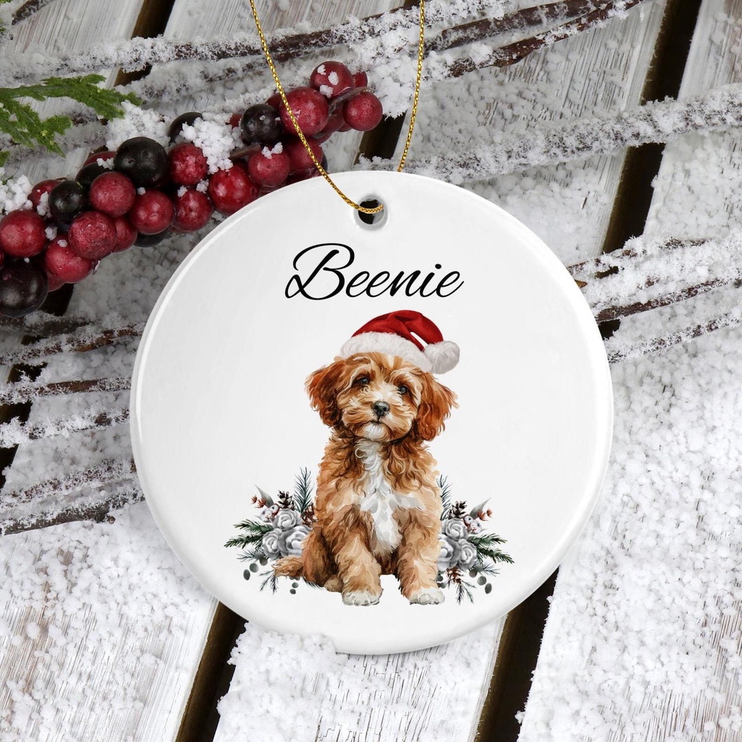 Cavapoo Dog Personalized Dog Christmas Ornament, Pet Memorial Ornament ...