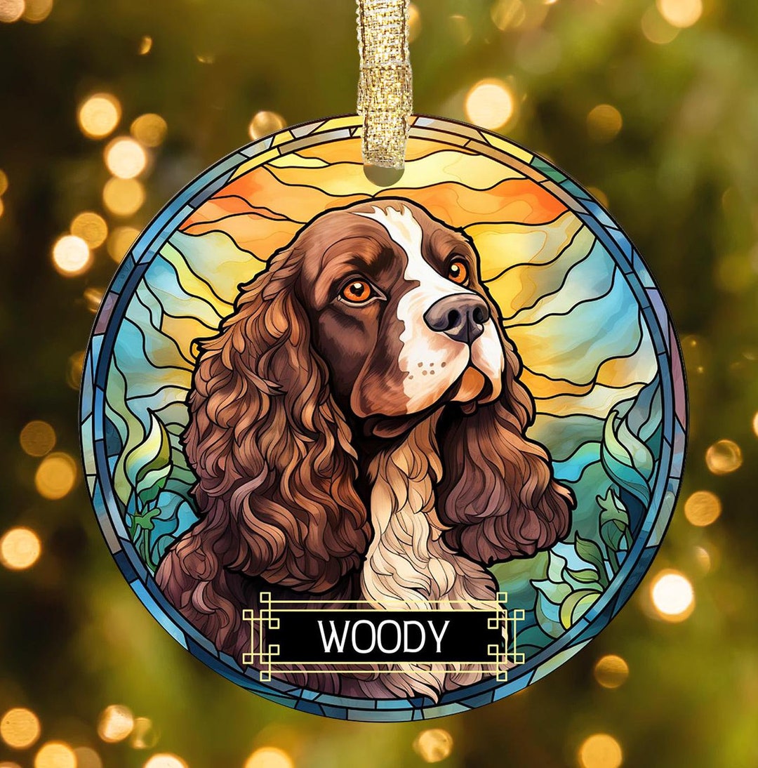 Personalized Springer Spaniel Dog Mosaic Christmas Ornament, Custom ...
