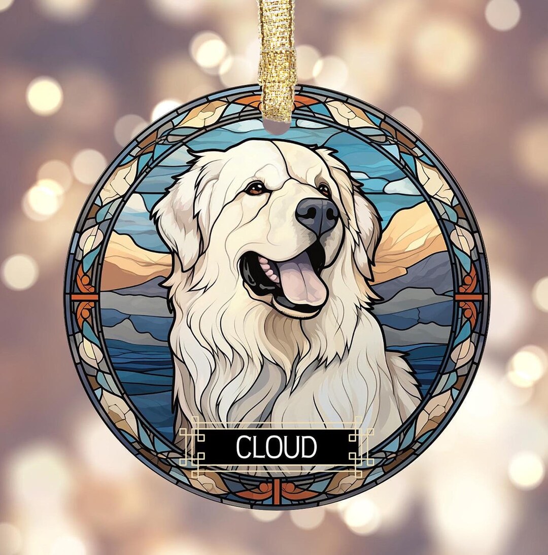 Personalized Great Pyrenees Dog Mosaic Christmas Ornament, Custom Great ...