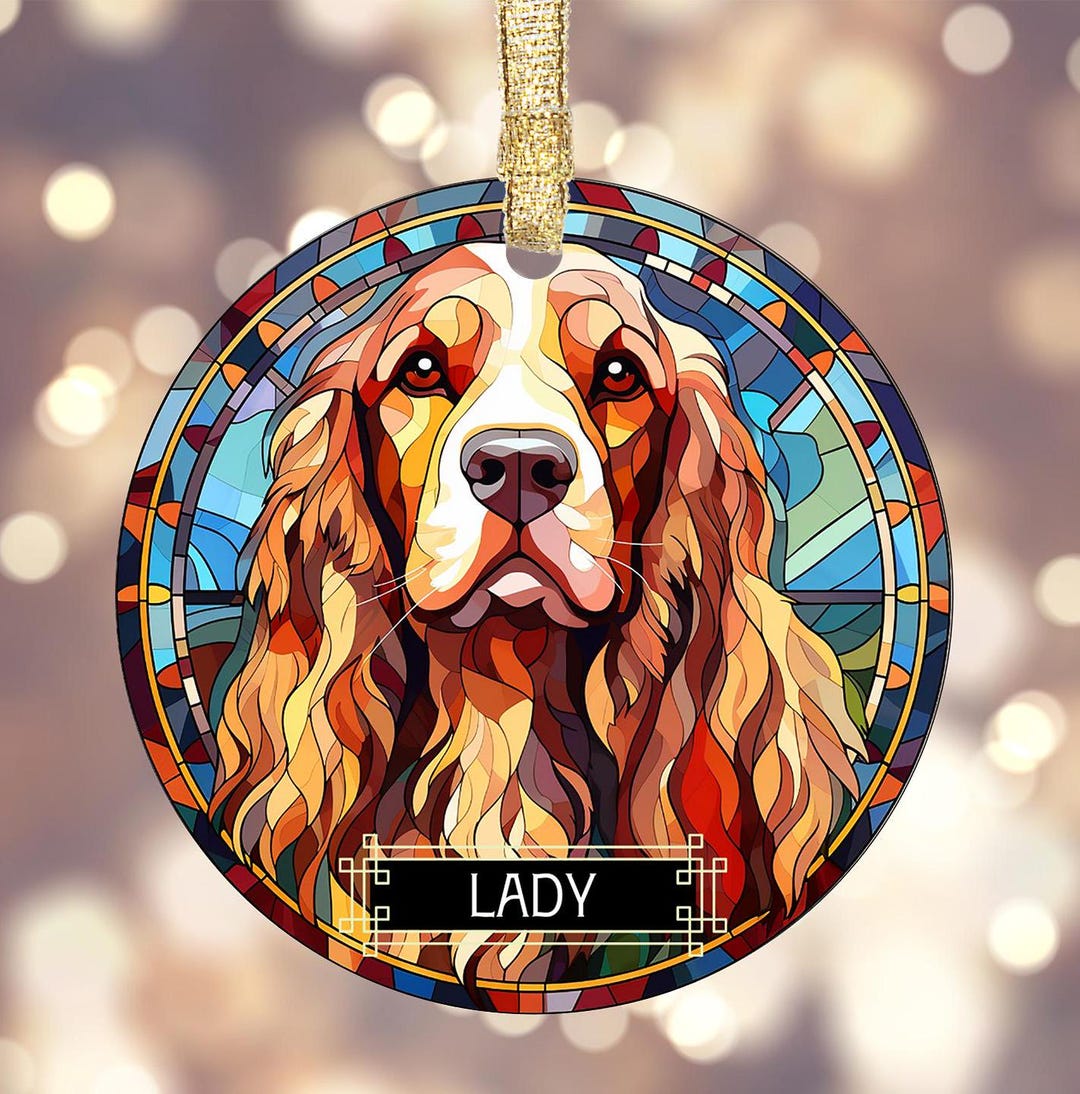 Personalized Cocker Spaniel Dog Mosaic Christmas Ornament, Custom ...