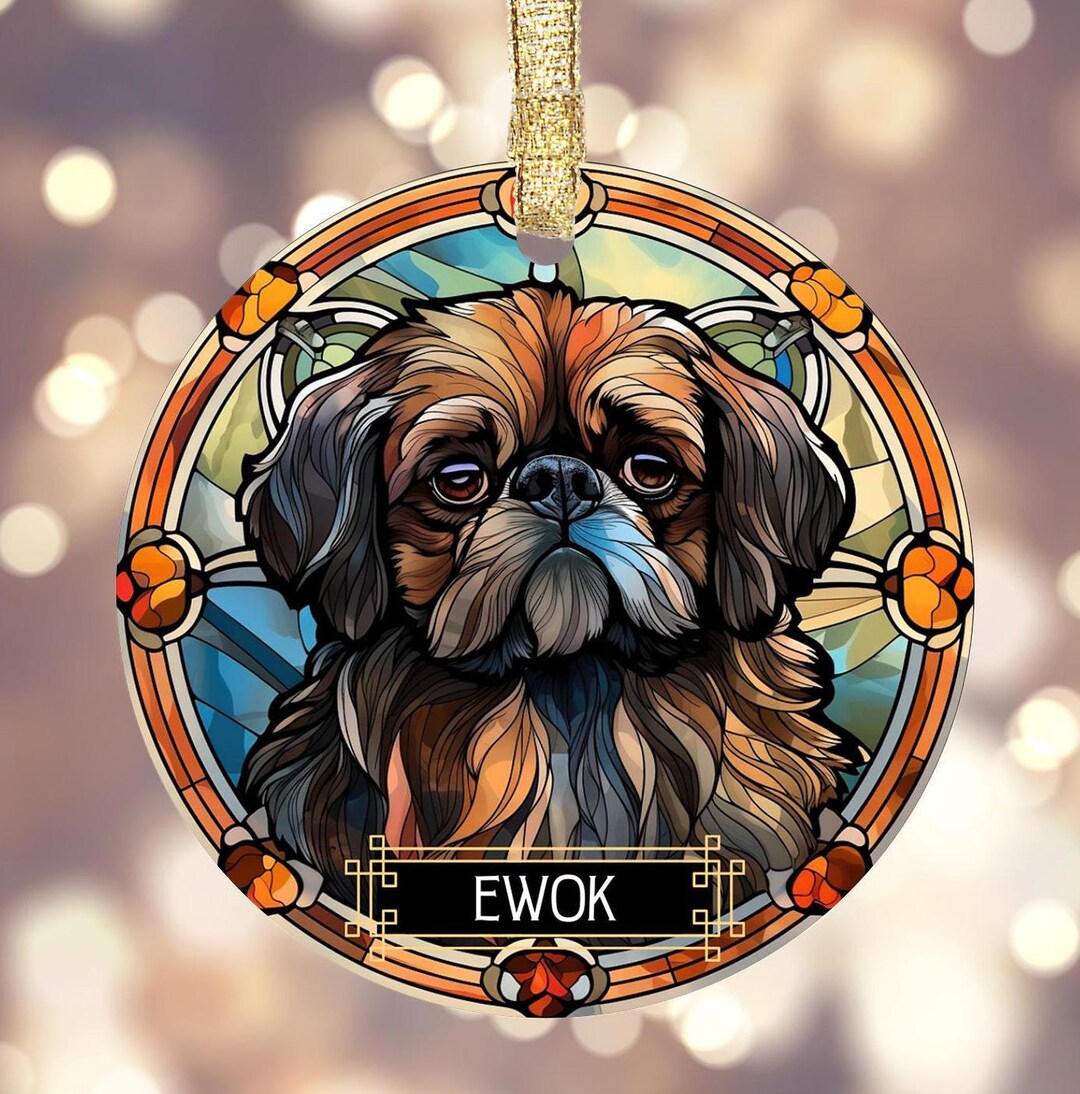 Personalized Pekingese Dog Christmas Ornament, Custom Mosaic Pekingese ...