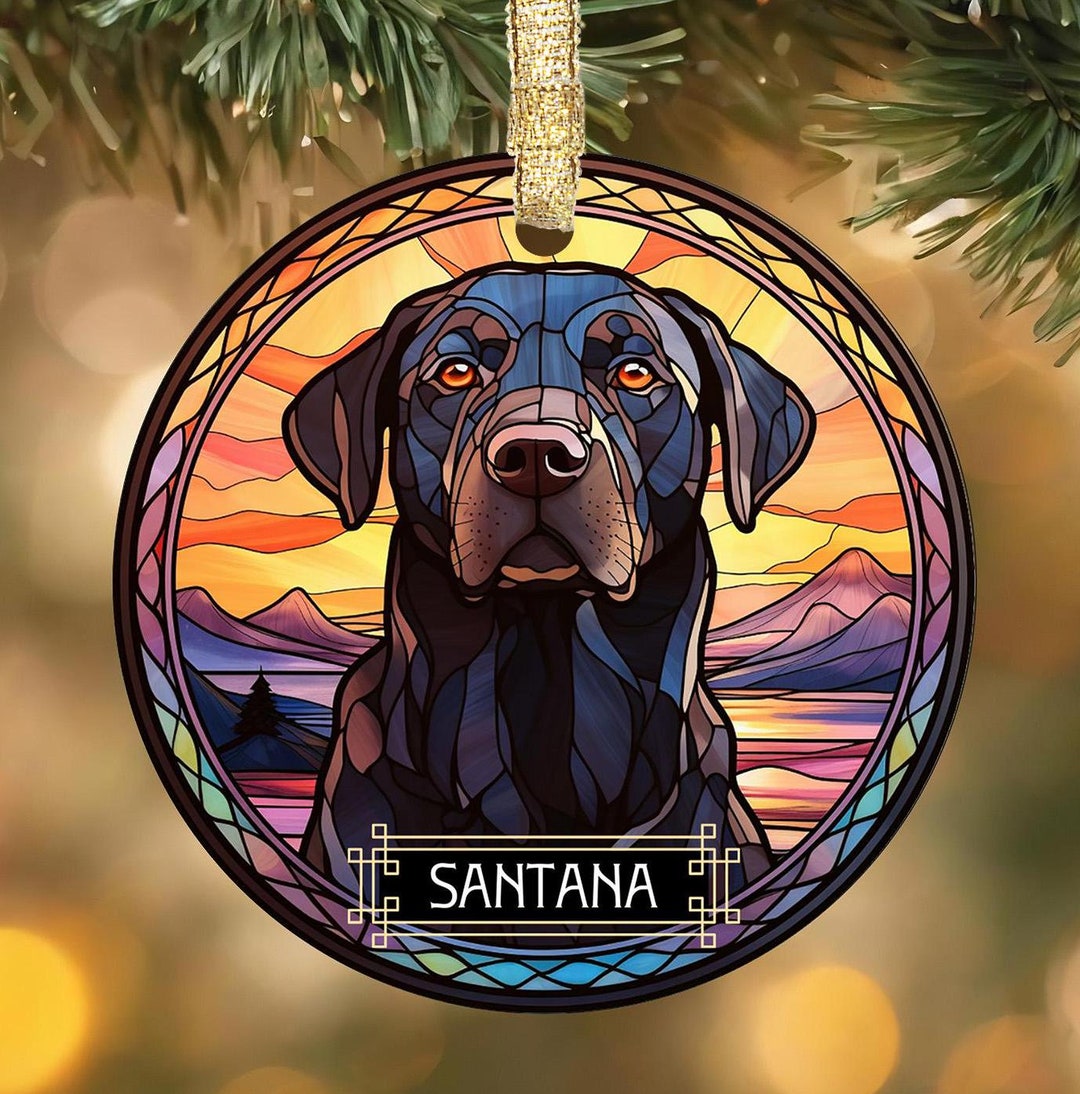 Personalized Black Labrador Retriever Dog Mosaic Christmas Ornament ...