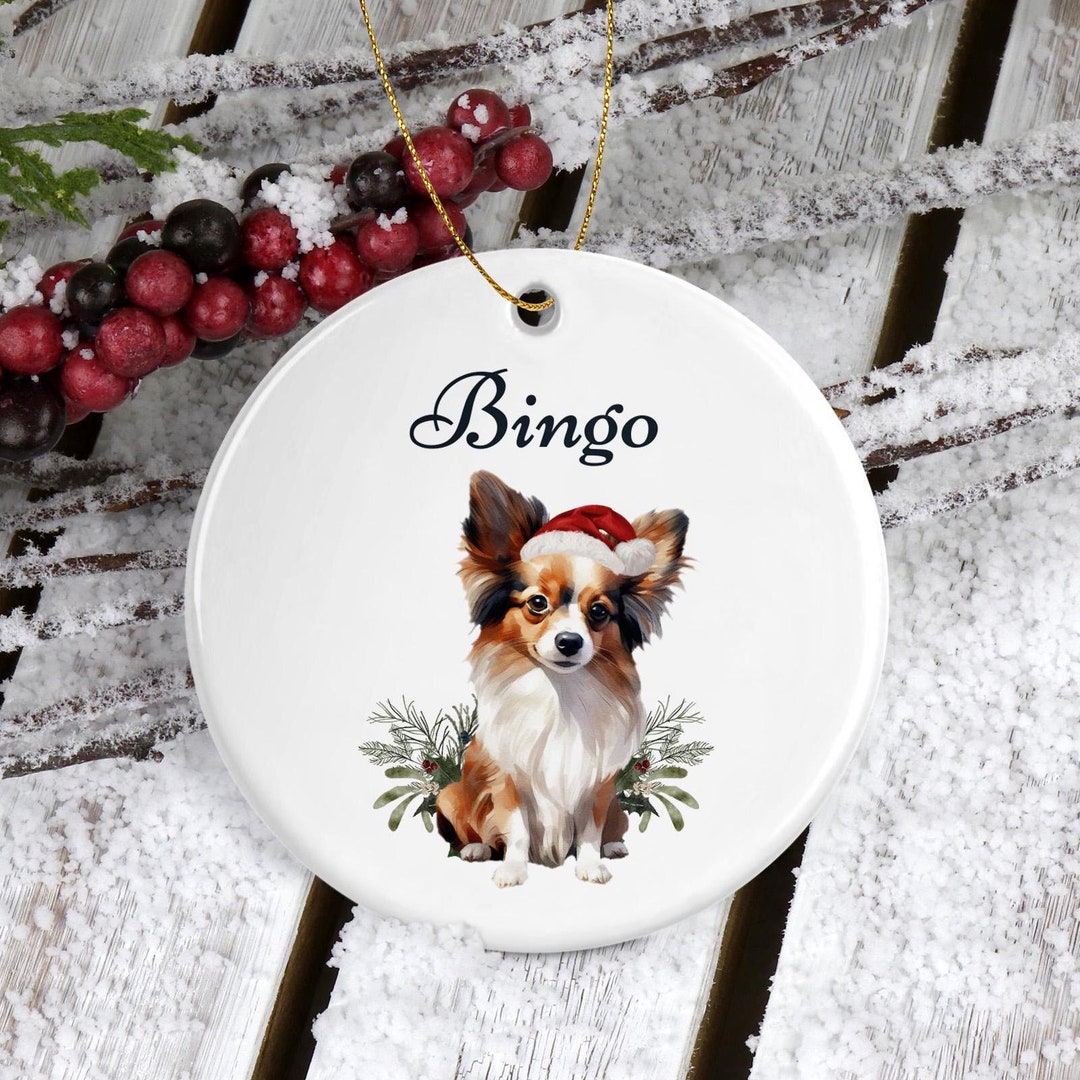 Papillon Personalized Dog Christmas Ornament, Pet Memorial Ornament ...
