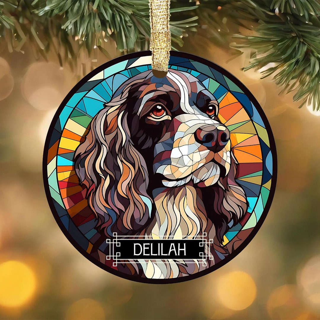 Personalized Springer Spaniel Dog Mosaic Christmas Ornament, Custom ...
