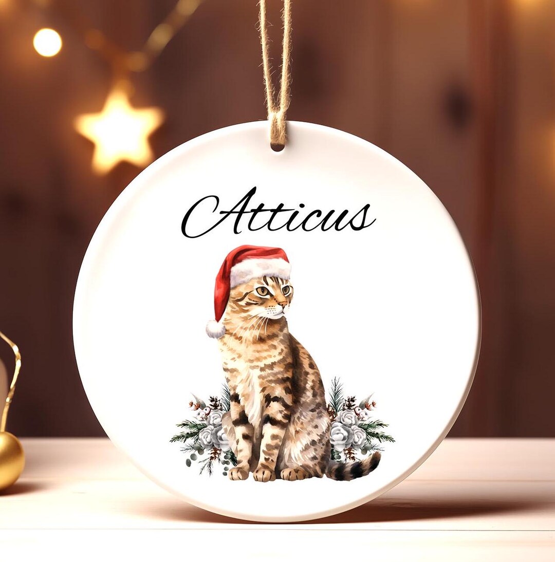 Personalized Highlander Cat Christmas Ornament, Custom Cat Ornament ...