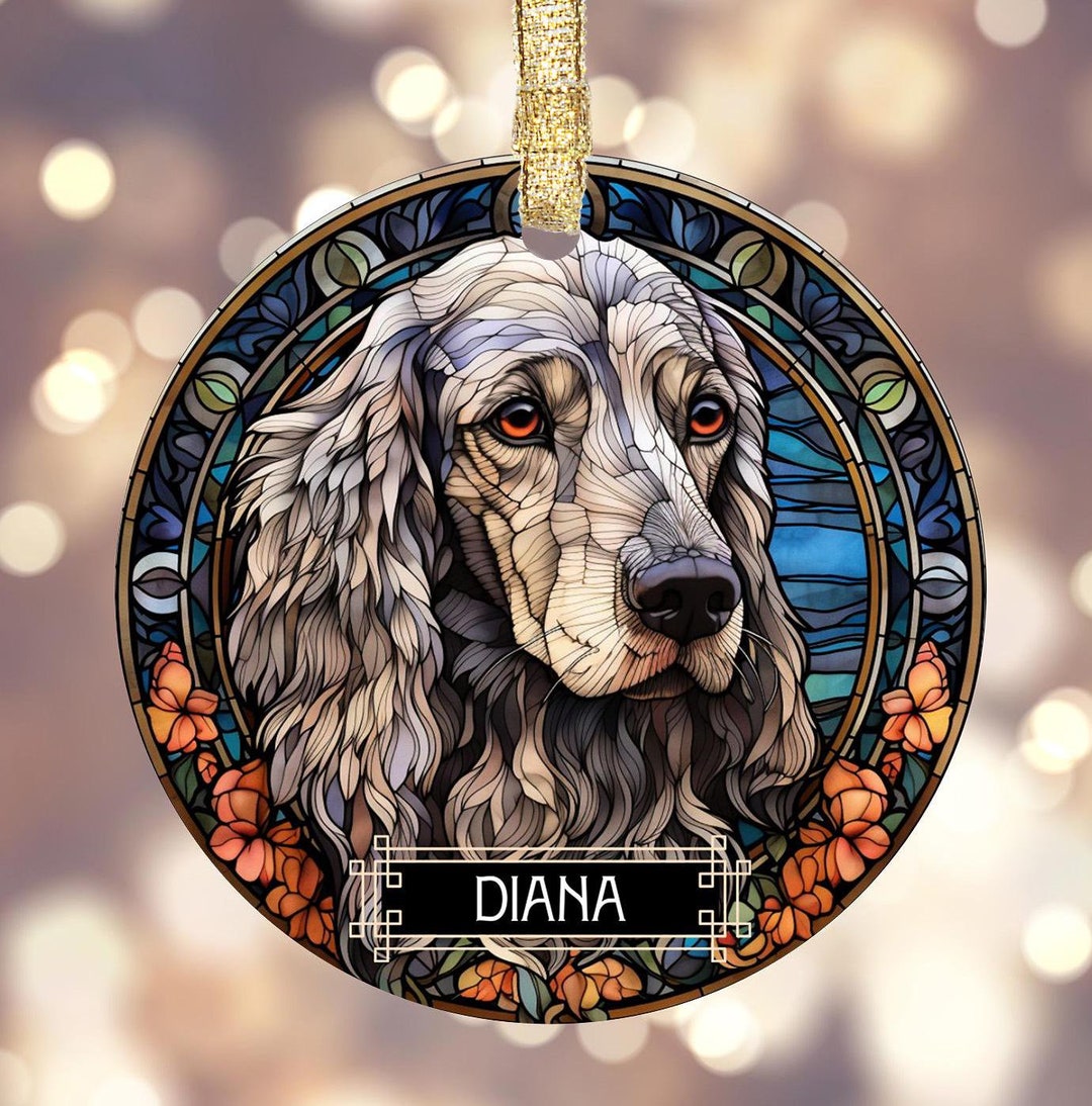 Personalized English Setter Dog Mosaic Christmas Ornament, Custom ...