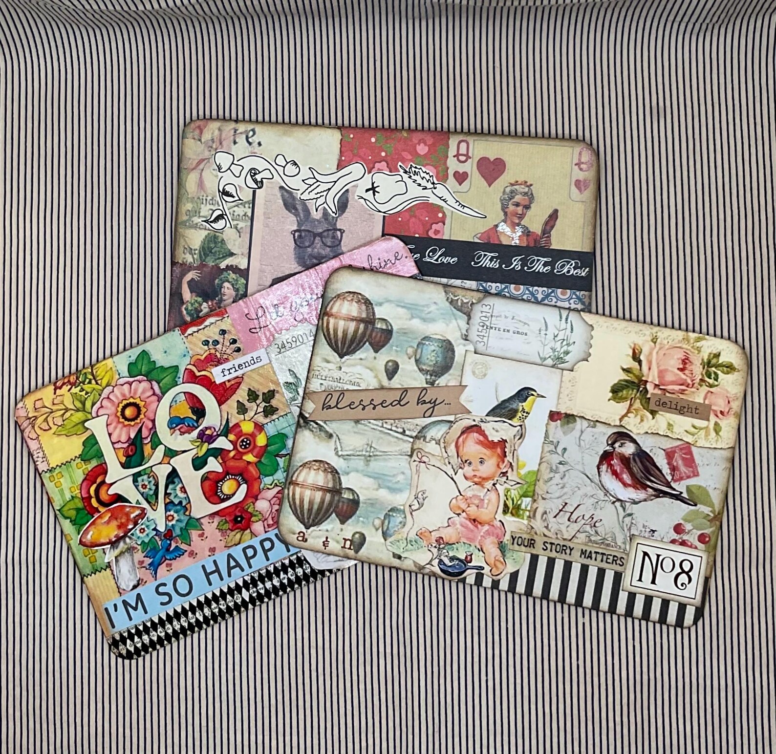 Decoupaged Postcards for Journaling, Junk Journaling, Scrapbooking ...