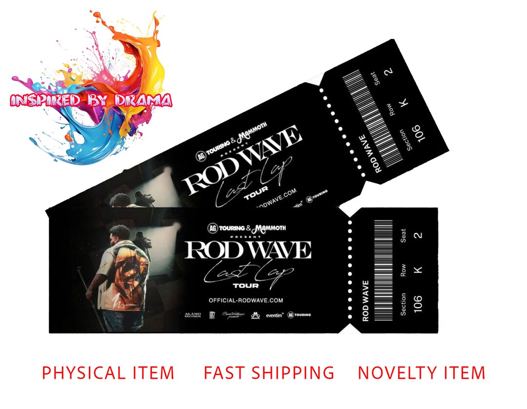 Rod Wave Last Lap Tour Concert Ticket - Novelty Item - Fast FREE ...
