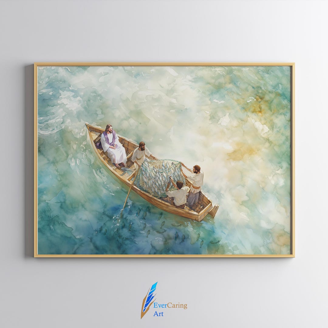 Fishers of Men Art, Matthew 4:19, Jesus Christ Wall Art, Jesus and the ...