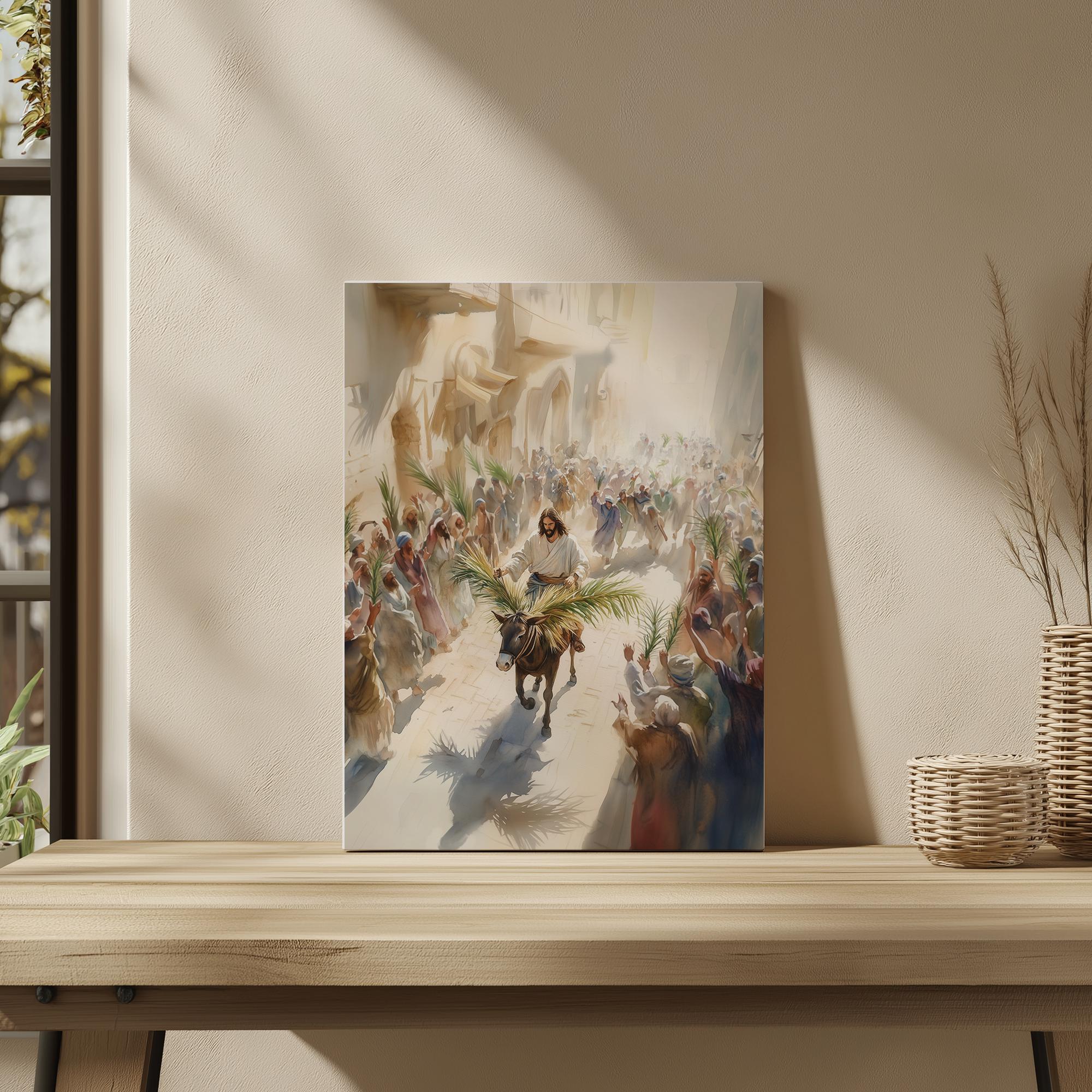 Hosanna! Jesus Riding Into Jerusalem, Palm Sunday Holy Week Art Print ...