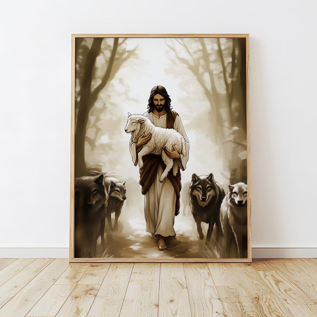 Jesus Saves the Lamb From the Wolves, Christ Savior, Jesus and Lamb ...
