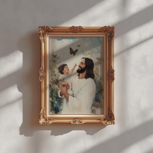 Heartwarming Jesus Painting With Child, Laughing Jesus Christ Art ...