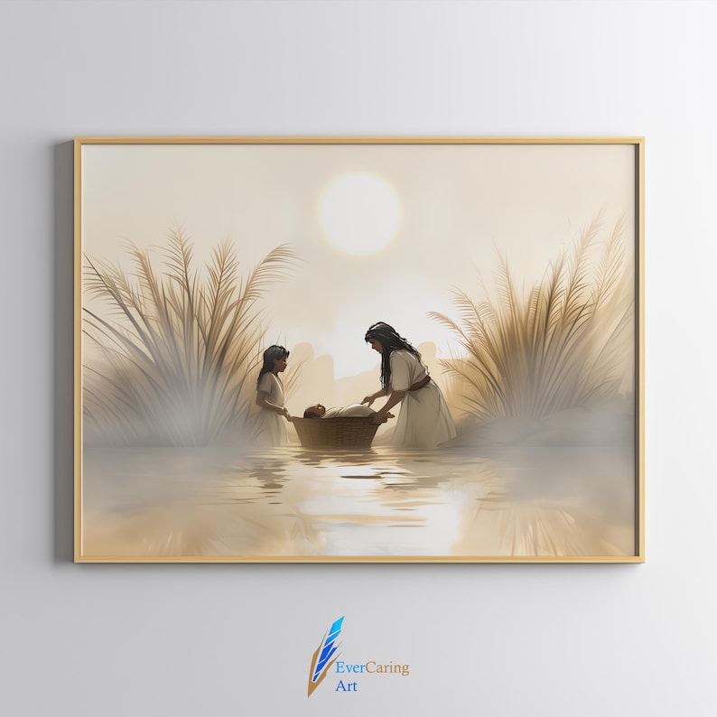 Jochebed, Mother of Moses, Reed Basket, Gods Glory, Christian Wall Art ...