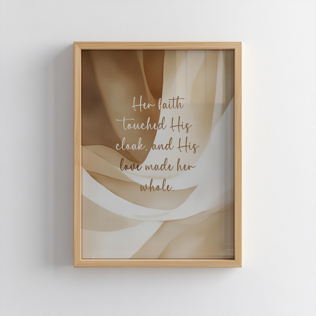 A Woman Healed by Jesus, Scripture Poster Artwork Print, Watercolor ...