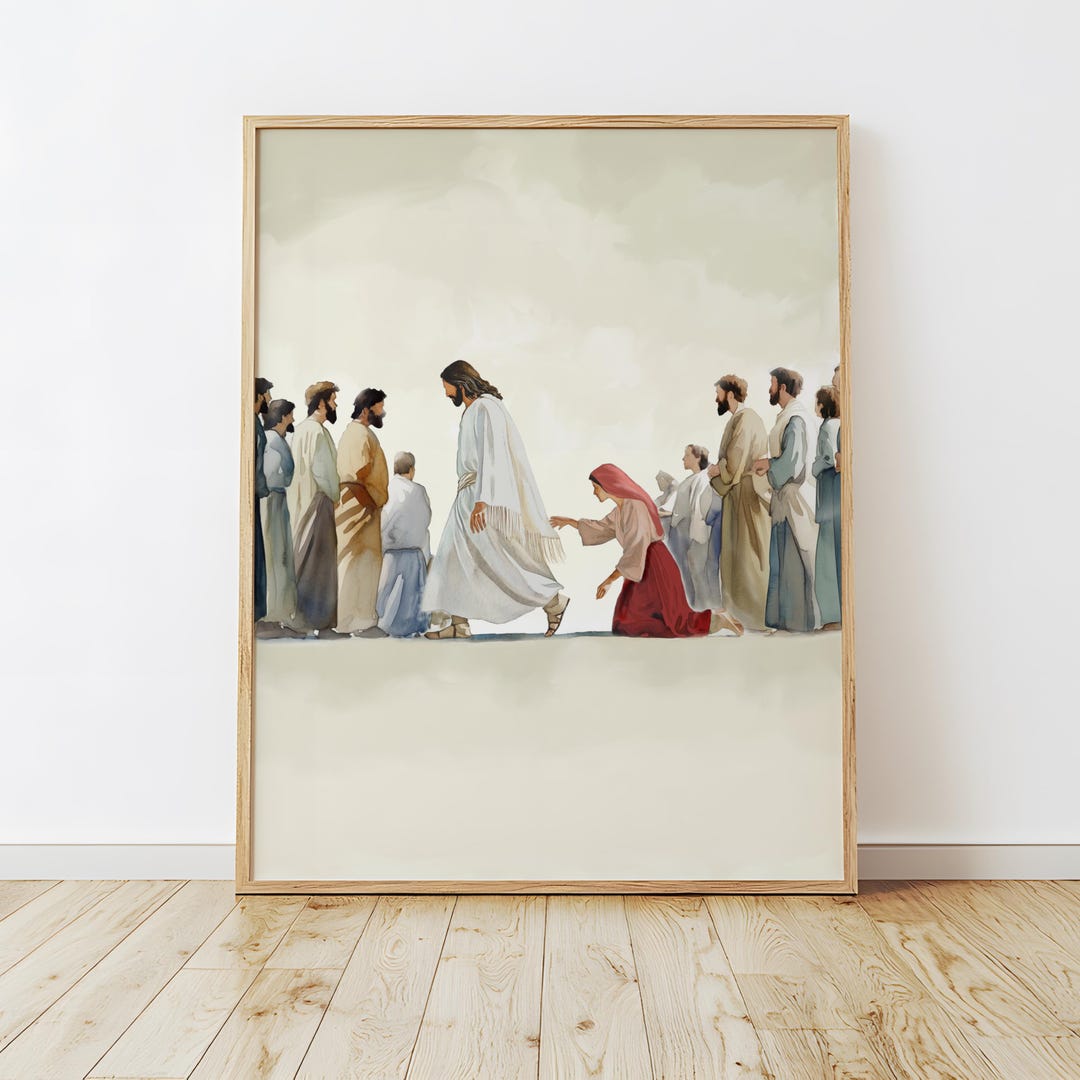 Woman Touches Jesus Hem, Jesus Christ Heals a Bleeding Woman, Faith ...