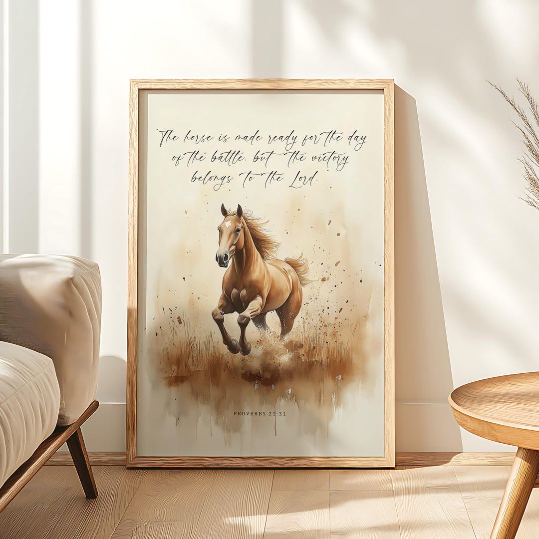 Proverbs 21:31, Horse Scripture Artwork, Christian Battle Verse, Faith ...