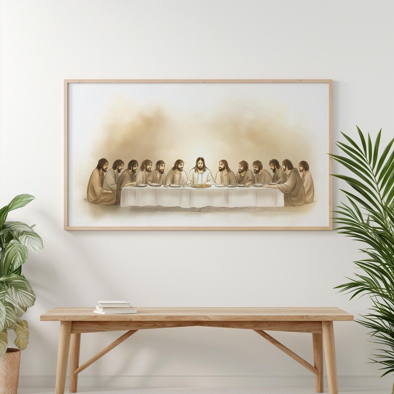 The Last Supper Wall Art, LDS Painting, Jesus Christ Water Color, Bible ...