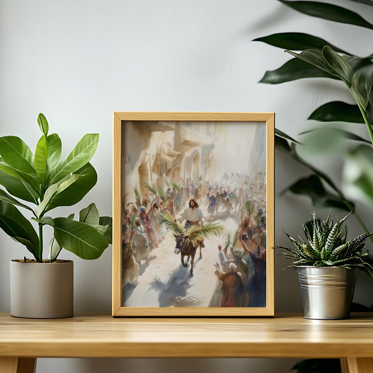 Hosanna! Jesus Riding Into Jerusalem, Palm Sunday Holy Week Art Print ...
