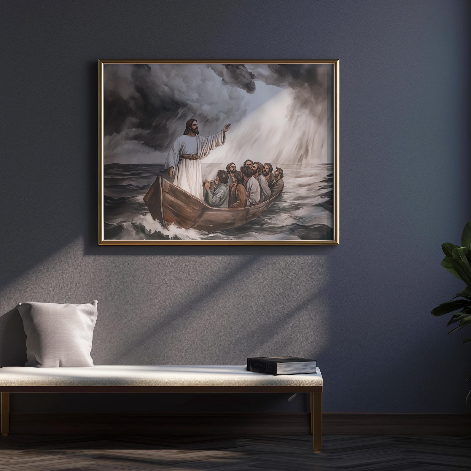 Jesus Calms the Storm, Jesus Watercolor Painting Printable Poster, LDS ...