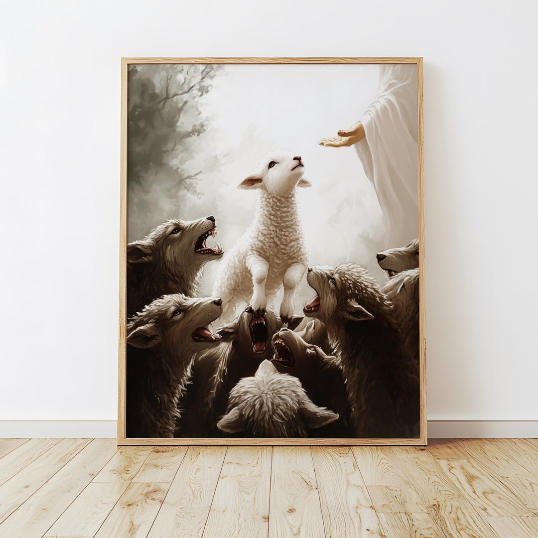 Jesus Christ Will Save the Lamb, A Good Shepherd, Bible Verse Wall Art ...