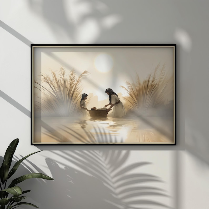 Jochebed, Mother of Moses, Reed Basket, Gods Glory, Christian Wall Art ...