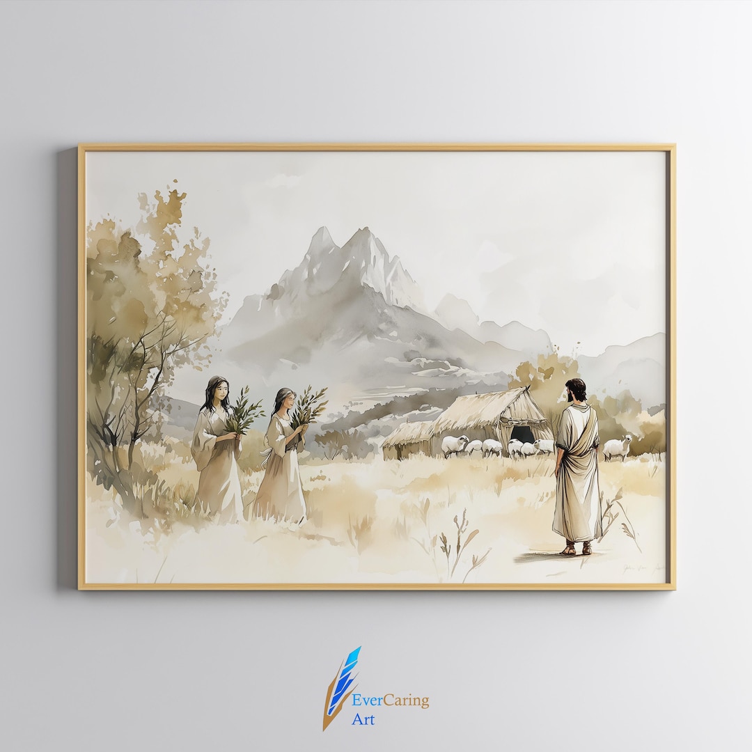 Jacob, Leah and Rachel, Genesis 29-30, Expressive Biblical Story, Old ...