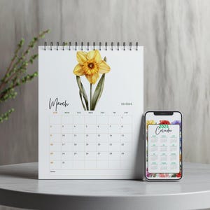 2025 Printable Monthly Calendar, Watercolor Floral Monthly Calendar ...